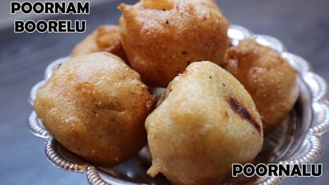 Poornam boorelu | Poornalu | Sweet Fried Dumplings - Sowji's Kitchen