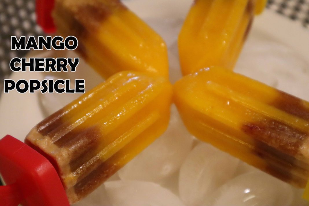 Mango Cherry Popsicles - Sowji's Kitchen