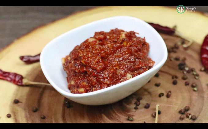 schezwan sauce recipe | How to make schezwan sauce recipe - Sowji's Kitchen