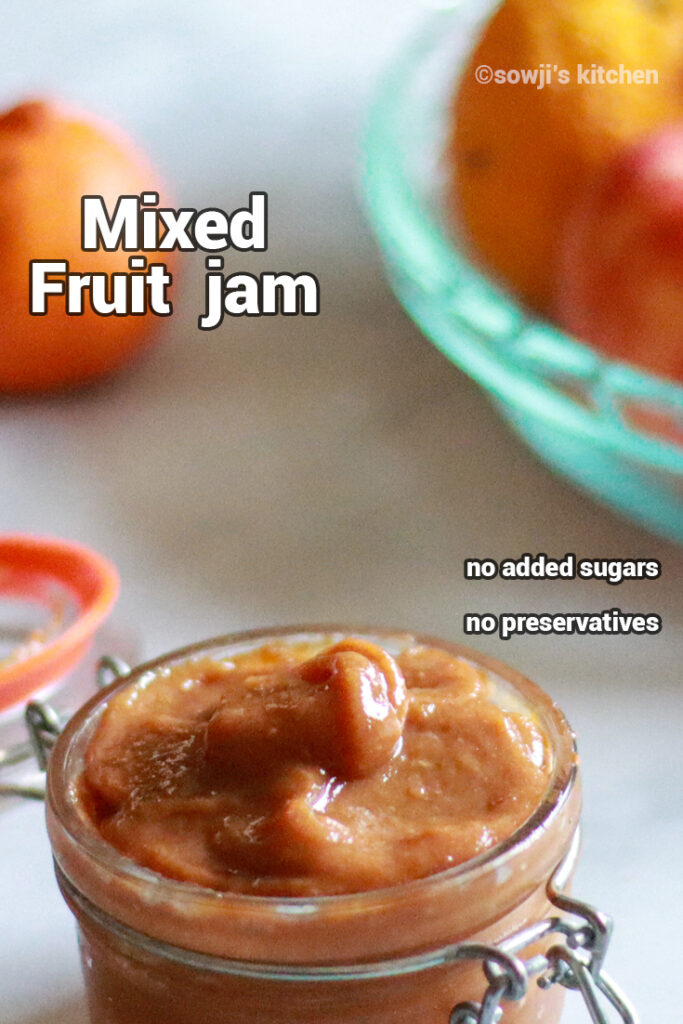 Mixed fruit jam with no added sugar