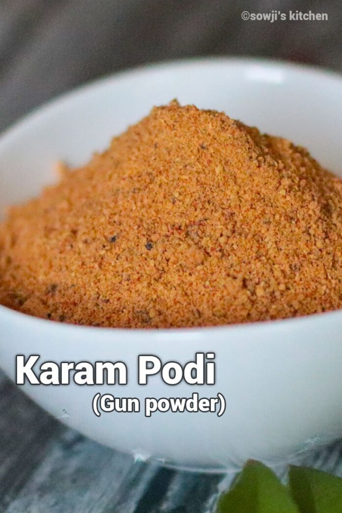ANDHRA STYLE KARAM PODI |IDLI KARAM PODI - Sowji's Kitchen