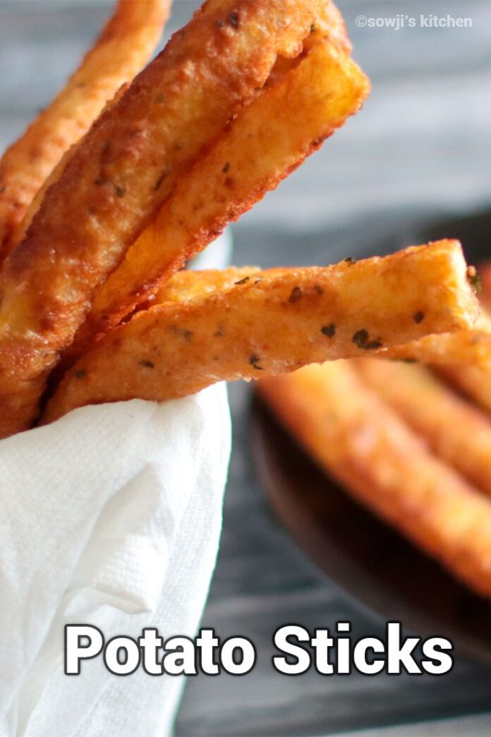 Potato Sticks - Aloo Snacks | Crispy potato sticks | Potato fingers ...