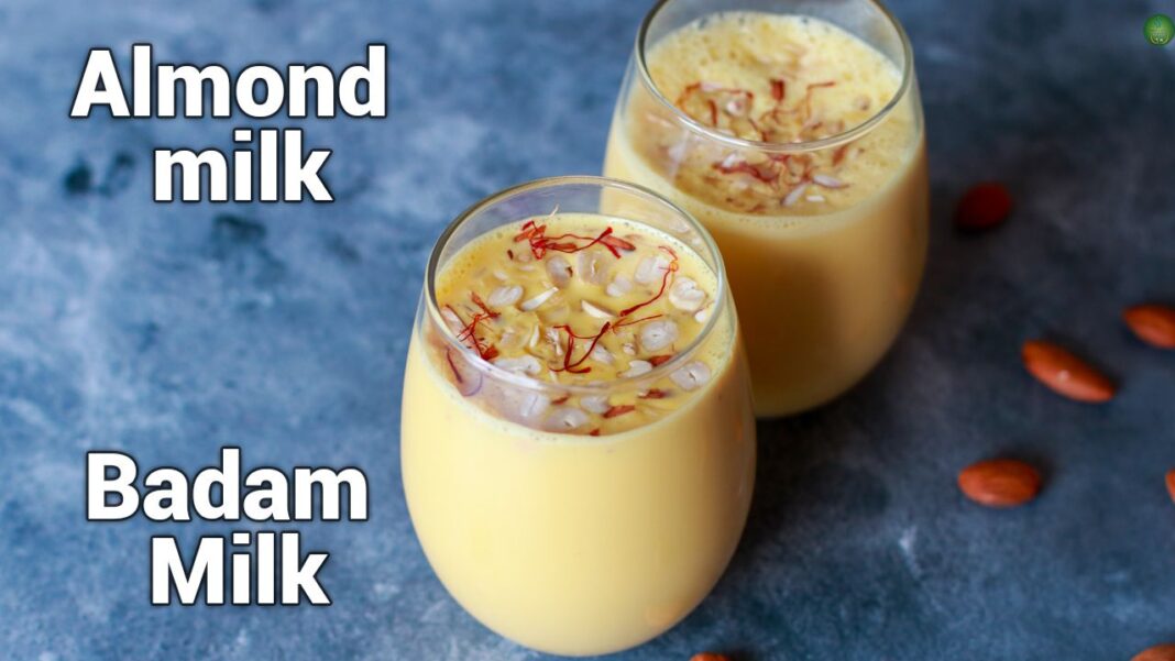 Badam milk | Kesar badam drink - Sowji's Kitchen
